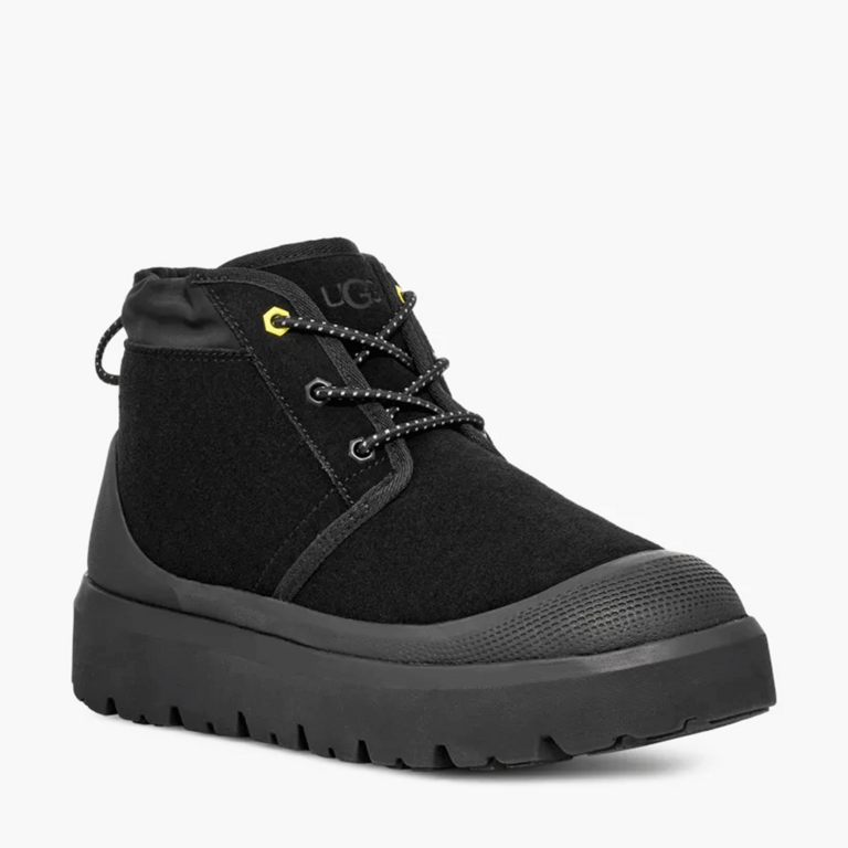UGG Ghete bărbați UGG Heritage Weather Hybrid, negre din piele întoarsă ...